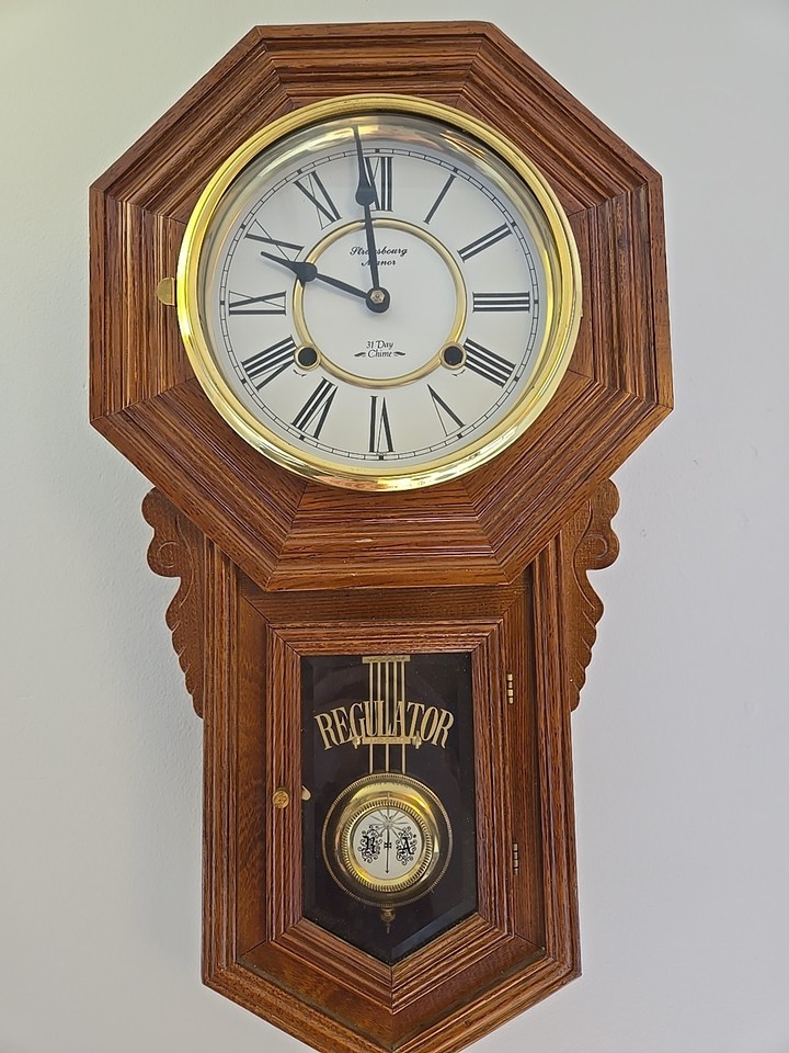 Functioning Vintage D & A Schoolhouse Regulator Wall Clock chiming with pendulum | eBay