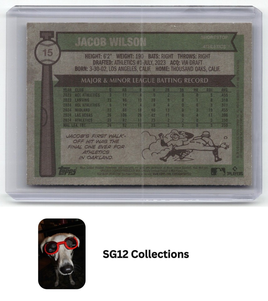 2025 Topps Heritage #15 Jacob Wilson Rookie Card - Athletics | eBay