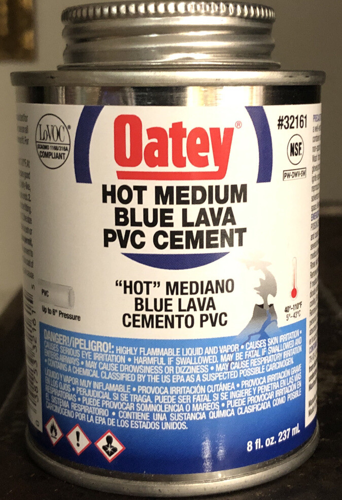 Oatey Company 32161 8oz Blue Lava PVC Cement for sale online | eBay
