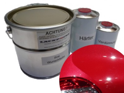 1 Liter Set 2K Autolack Rubin Rot Metallic Tuning Farbe Red Lack ...