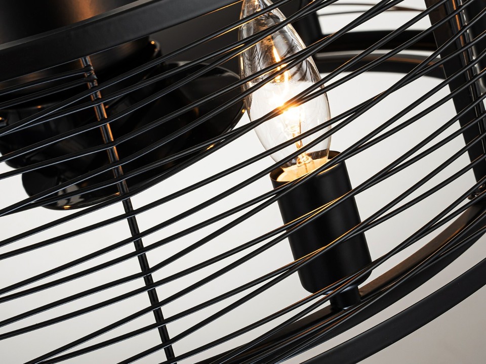 Farmhouse Ceiling Fan 20 inch Black Caged Ceiling Fans with Light ...