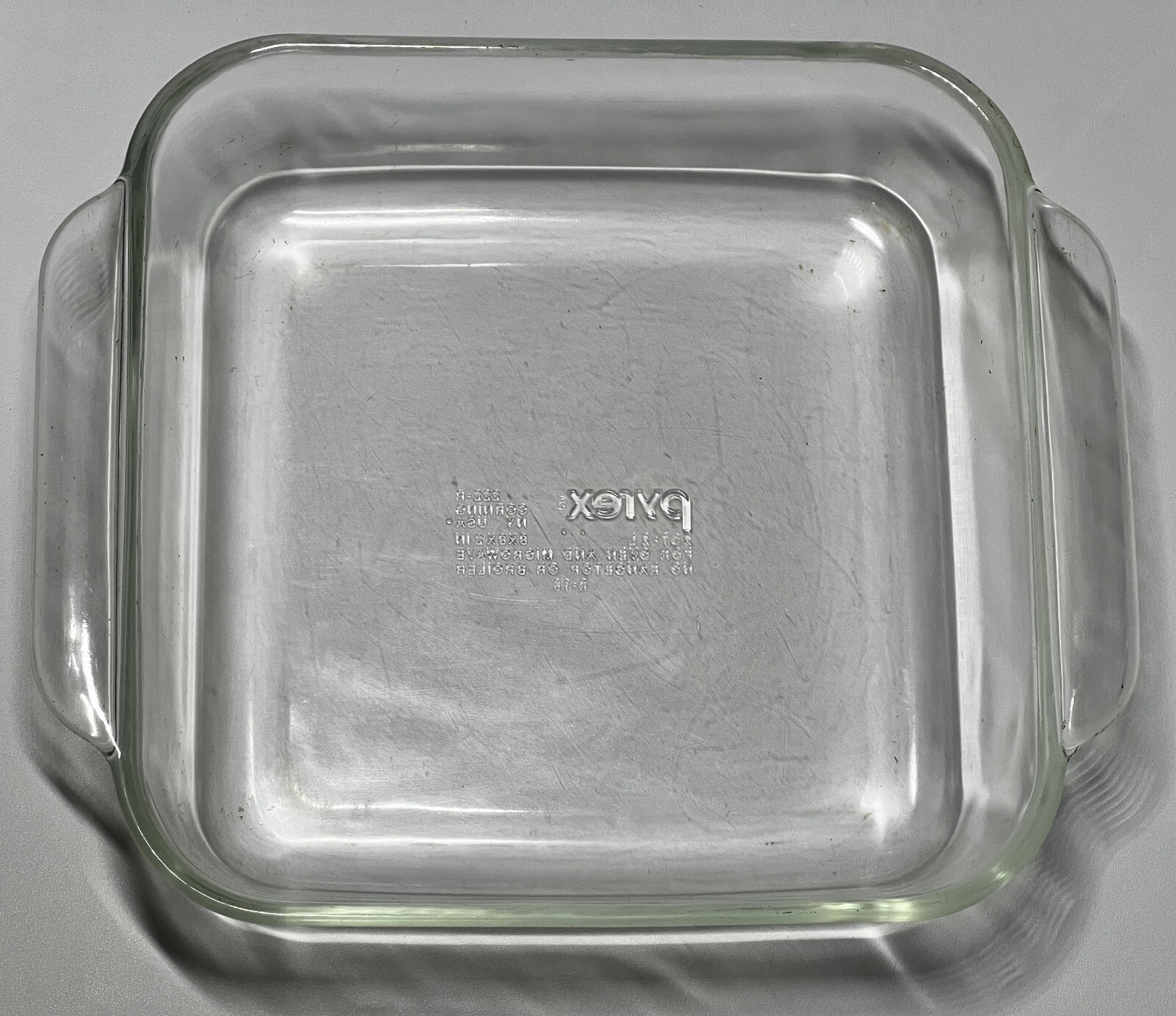 Vtg Pyrex 2 Qt 222-R Clear Square 8x8x2 Baking Dish Good Used Condition ...