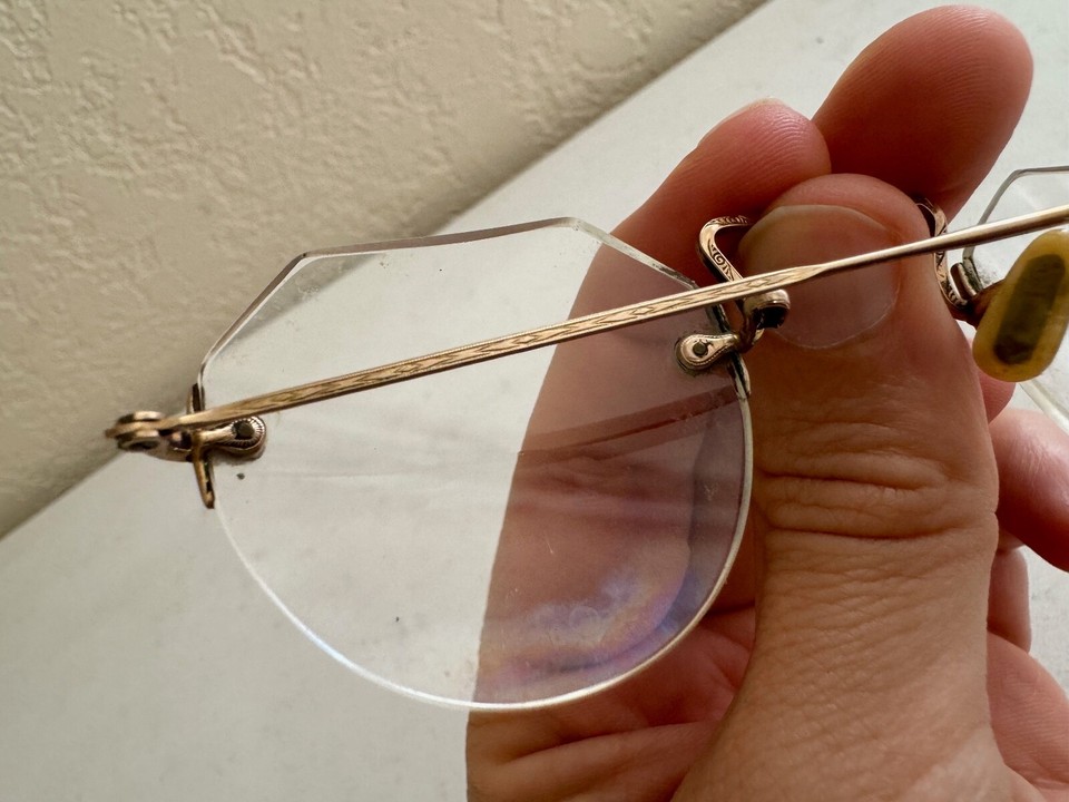 Antique 12k Gold Filled Spectacles / Glasses Unique Lens Possibly ...