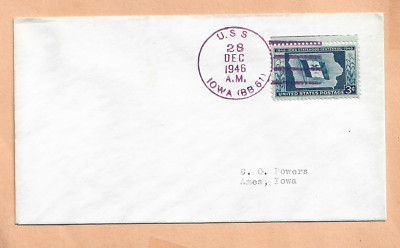 U.S.S IOWA DEC 28,1946 NAVAL COVER | eBay