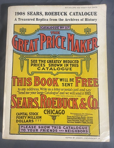 Rare Sears Catalog 1908 Sears Roebuck Catalog No. 117 The Great Price ...