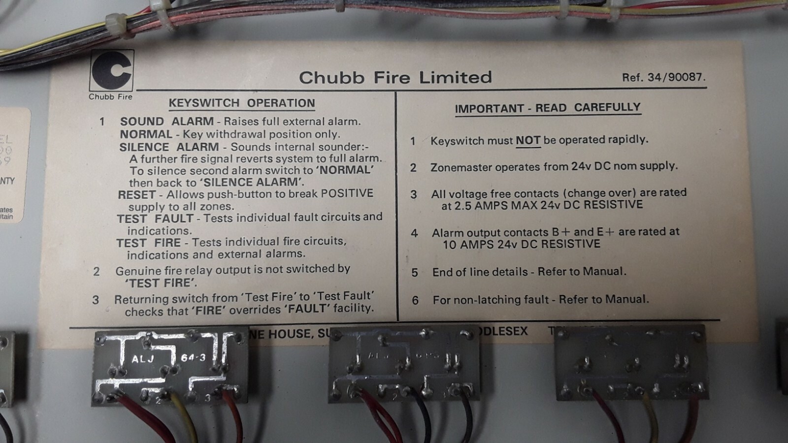 Chubb ALJ70/R3/3, MkIII ZoneMaster Fire Alarm Control Panel | eBay