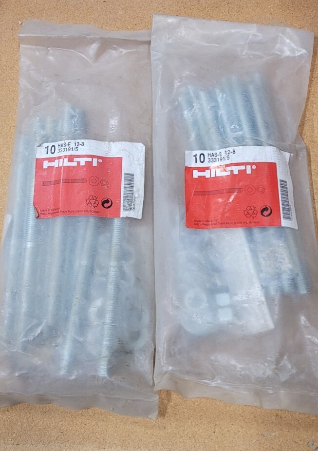 Hilti Anchor rod 1/2 in. x 8 in. HAS-E 12-8 Threaded Steel Rods (10 ...