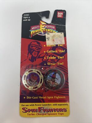 1993 Bandai Mighty Morphin Power Rangers Spin Fighters GREEN RANGER ...