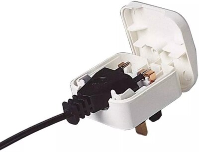 2 Pin Fused Euro Plug To UK 3 Pin Mains European Converter Adapter-5A ...