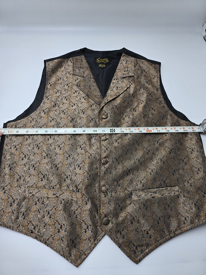Scully Vest Mens Medium Paisley Western Brocade Dress Waistcoat Vintage ...