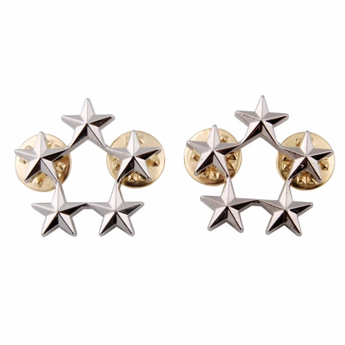 US MILITARY ARMY AIR FORCE FIVE STARS GENERAL RANK BADGE PIN INSIGNIA ...