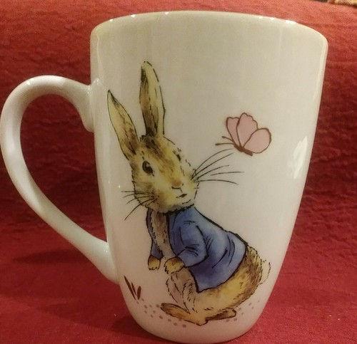 BEATRIX POTTER Peter Rabbit Cup Mug Collectible Gold Rim Butterfly NEW ...