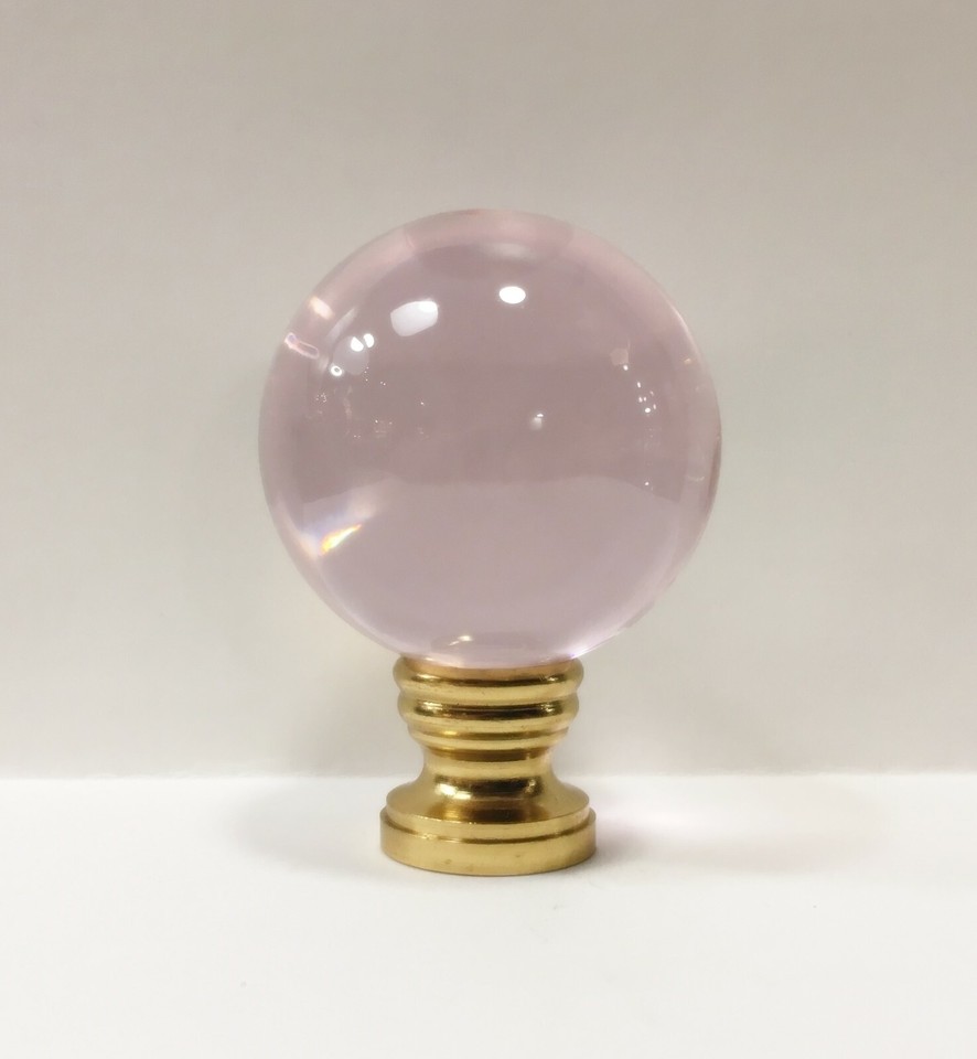 Lamp Finial-LARGE GLASS ORB in 10 Colors-Brass Base, 3 Finishes AB,CH ...