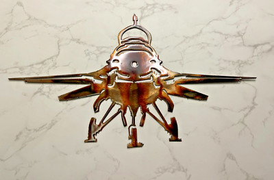 F 16 Fighter Jet Metal Wall Art Plane front view - Copper - 16 1/4" x 9 ...