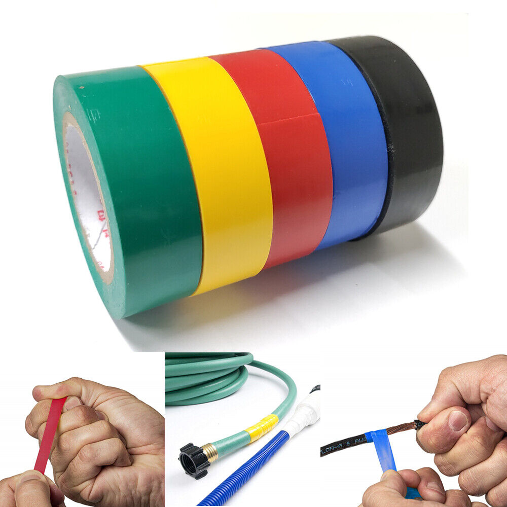 Multi Colored Electrical Tape 0.7" Wide 32 Feet 10 Meters Per roll USA ...