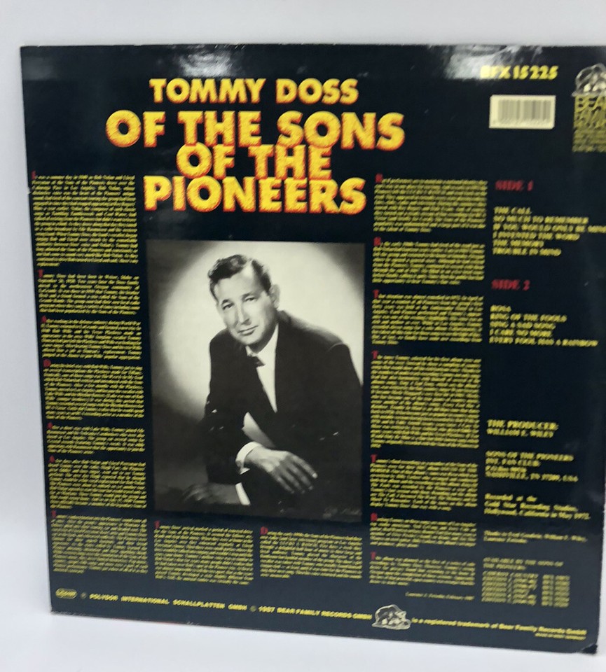 TOMMY DOSS ~ Of The Sons Of The Pioneers Bear Family Records- LP | eBay