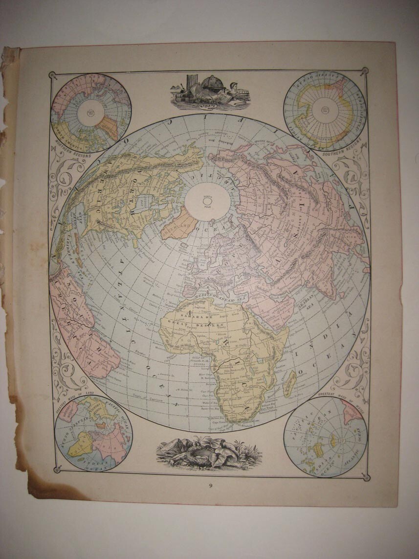 Globe Hemisphere Coloring Page