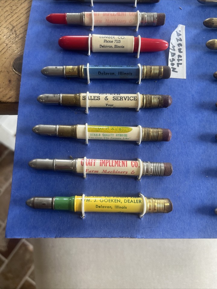 Lot Of 47 Local Advertising Bullet Pencils All Mason Tazewell Logan Co ...