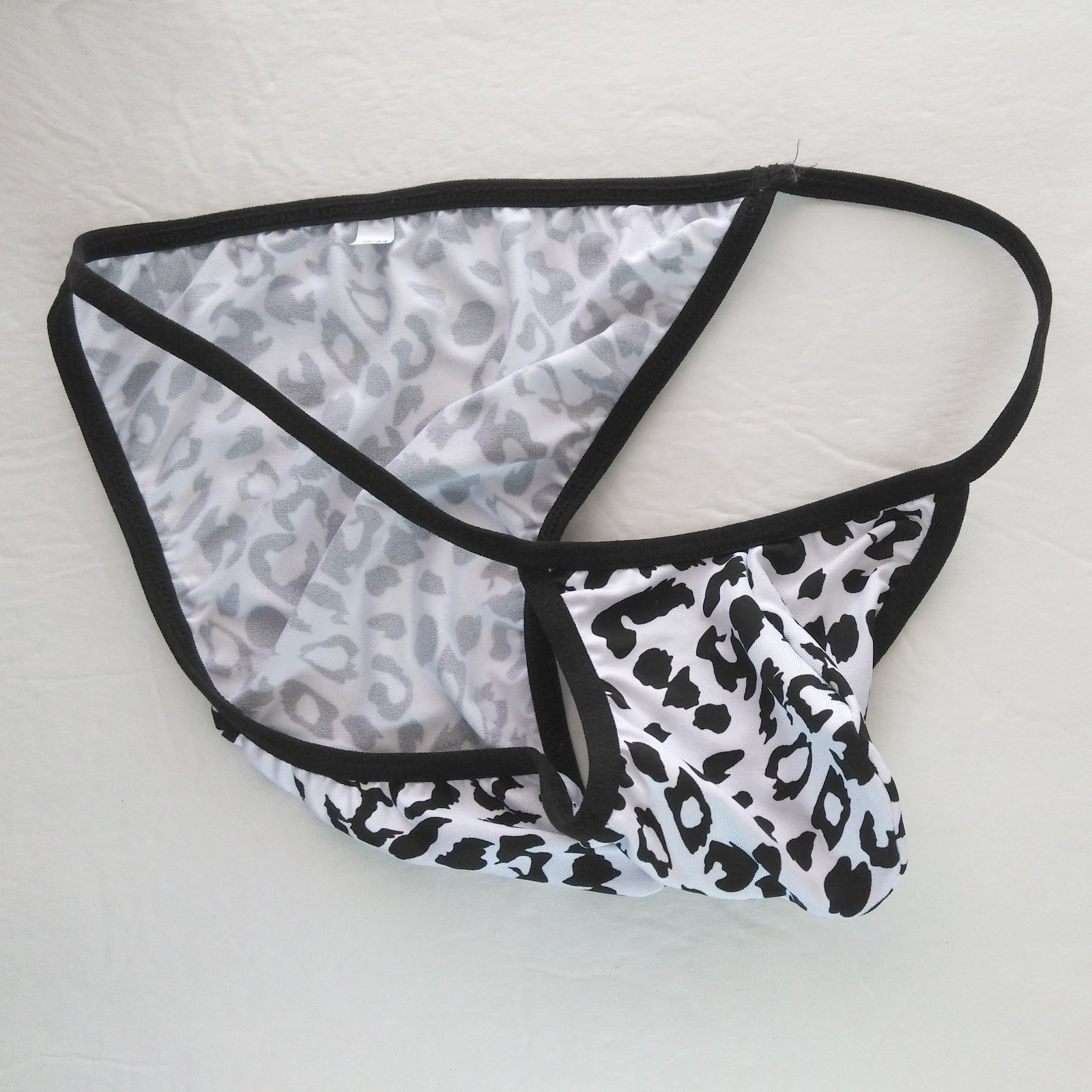 K448 P Sexy Men's String Bikini Mini Contoured Pouch zebra leopard ...