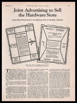1928 Metro Hardware Store Glendale California Joint Advertising Article ...