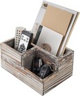 Wood Desktop Office Stationery Organizer Tray, Remote Control and Media ...