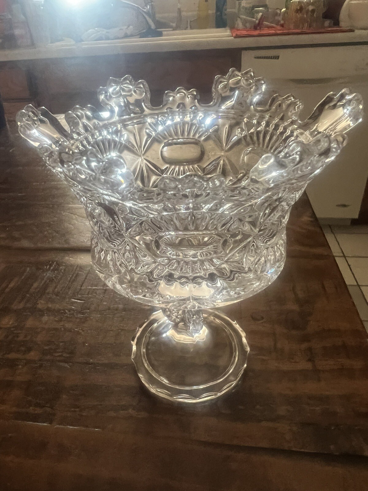 Vintage Beautiful Shannon Crystal Crown Compote Pedestal Bowl Heavy | eBay