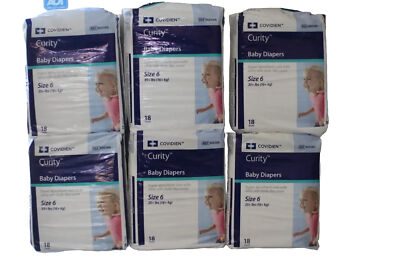 Curity Baby Diaper, Lot Of 6,Size 6, Heavy Absorbency. Baby Diapers ...
