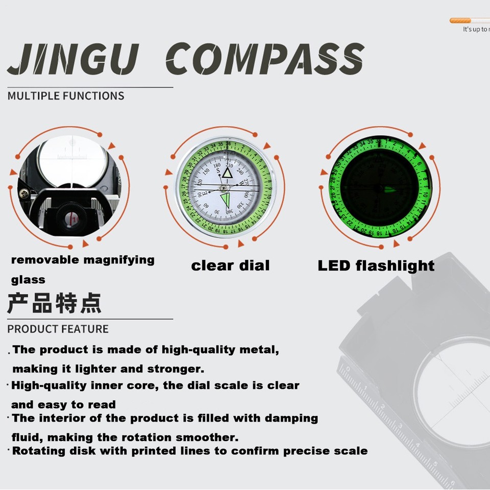 Luminous Geological Compass Compass Navigation Precise Fitting ，Camping ...
