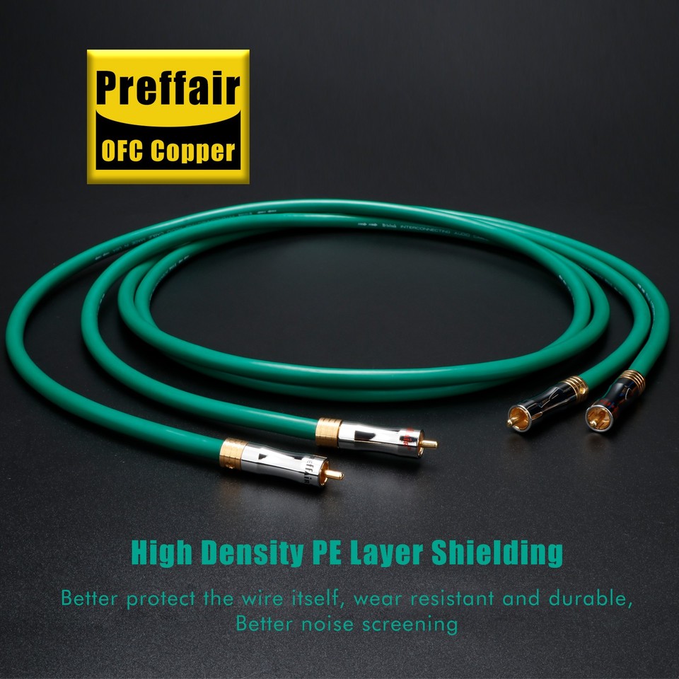 Preffair Silver Plated Shielded HiFi RCA Cable Audio Signal ...