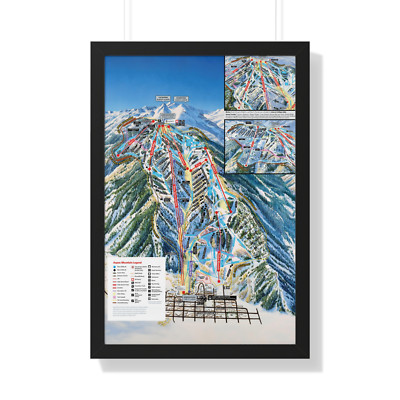 Aspen Mountain CO Trail Map Framed Poster Colorado Ski Resort 20x30 | eBay