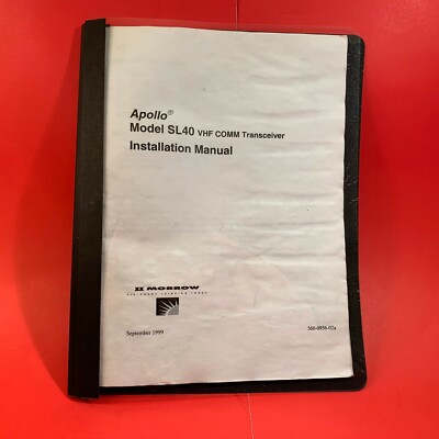IIMorrow Apollo Model SL40 VHF Comm Transceiver Install Manual 560-0956 ...
