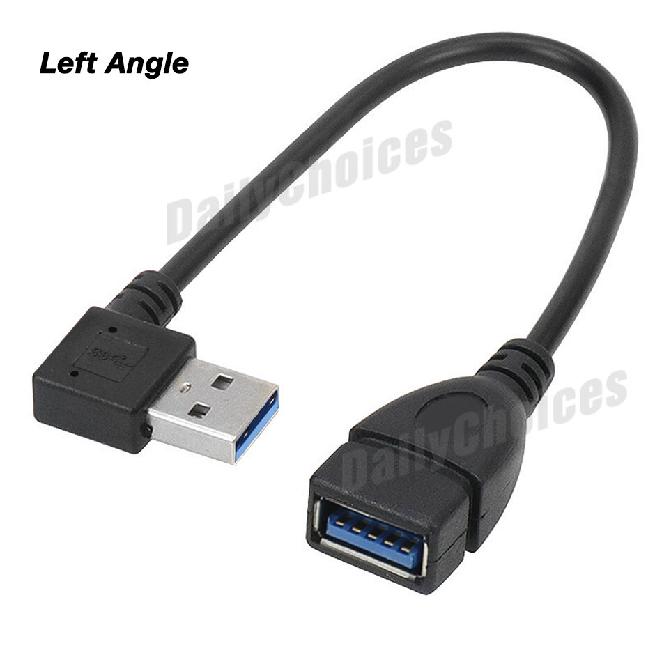 NEW USB 3.0 5Gbps Right Angle Extension Cable 90 Degree L Male to ...