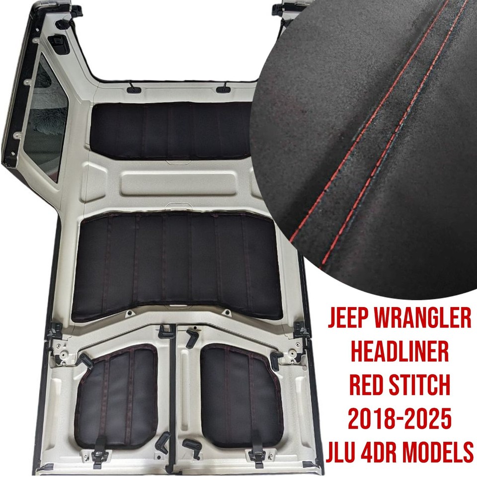 Jeep Wrangler JLU (4) Four Door Hard Top Headliner With Matching Red ...