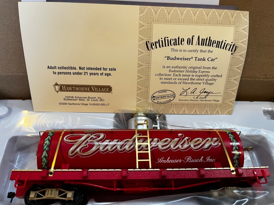 Hawthorne Village Budweiser Holiday Express Train Locomotive & Tender ...