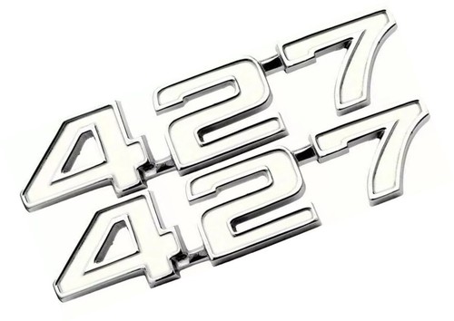 427 Front Fender Emblems White & Chrome Trim For 1969 Camaro & 1969-74 ...