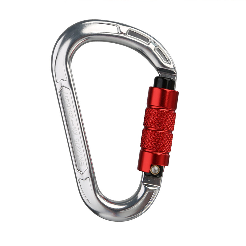 25KN HMS Pear-shape Auto-locking Carabiner Belaying Rappelling Anchor ...