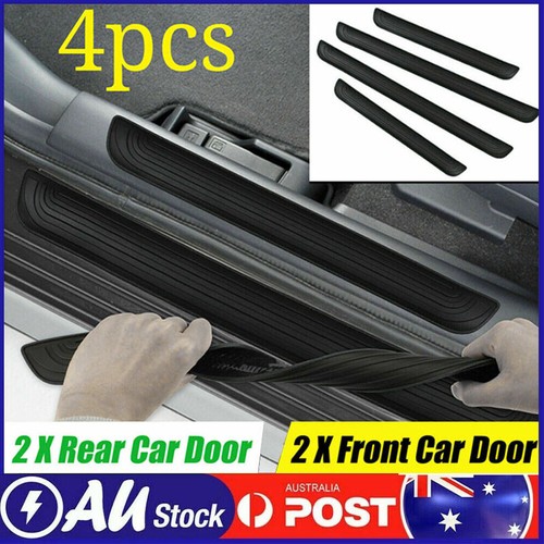 4x Rubber Car Door Scuff Plate Sill Cover Panel Step Protector Guards ...