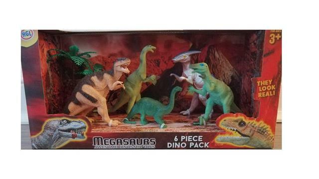 HGL 6 Piece Megasaurs Awesome Dinosaur Dino Pack Toys Set for Children ...