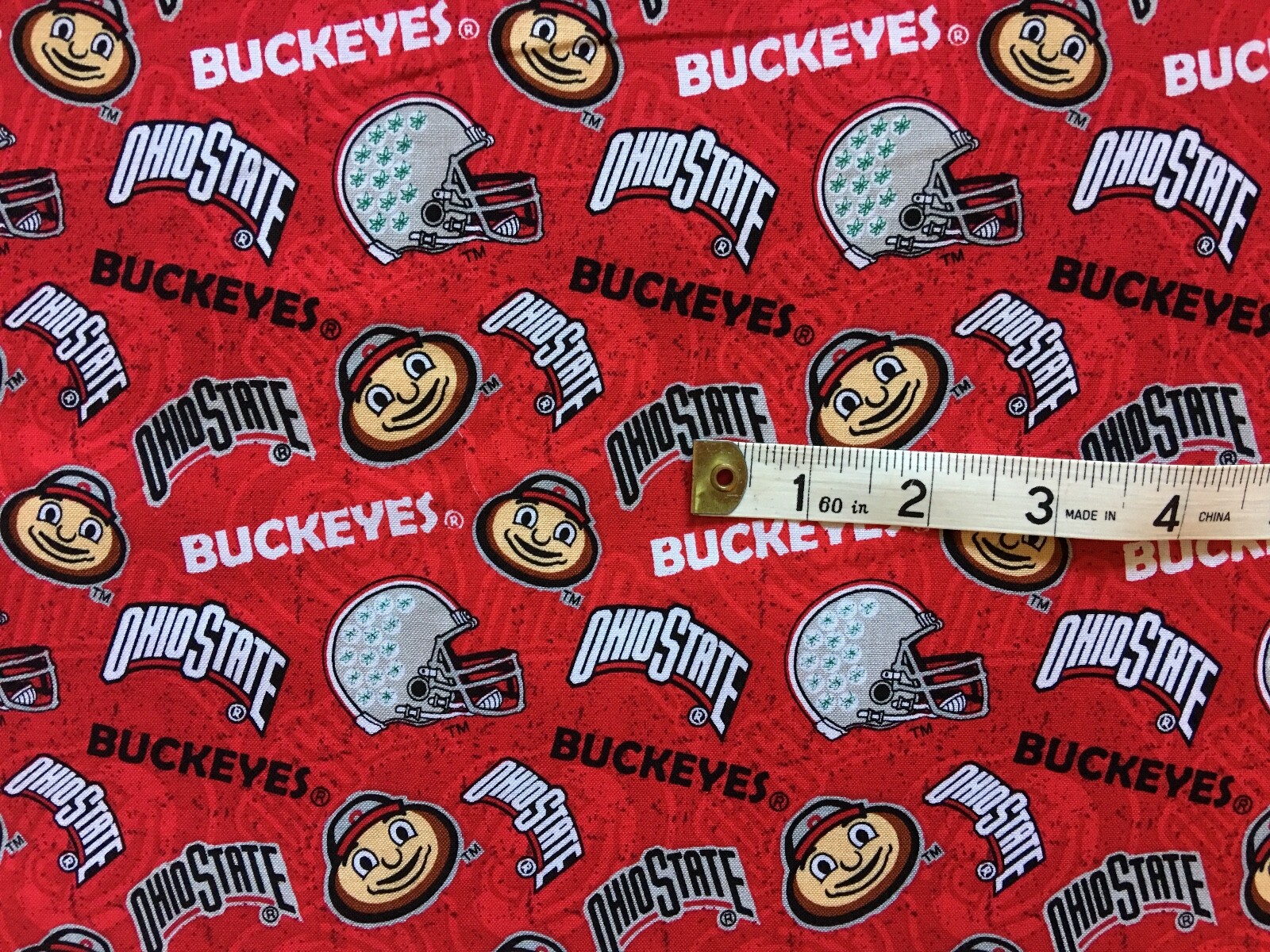 OHIO STATE UNIVERSITY BUCKEYES Cotton Fabric 2/3 yard (24" x 43 ...
