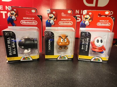 Nintendo 2.5" 3 Figure Lot: Bullet Bill / Goomba / Shy Guy | eBay