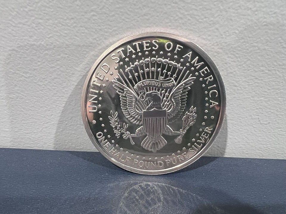 2000 Kennedy Giant Silver Round Half Troy Pound Pure/Fine Silver 6 oz ...