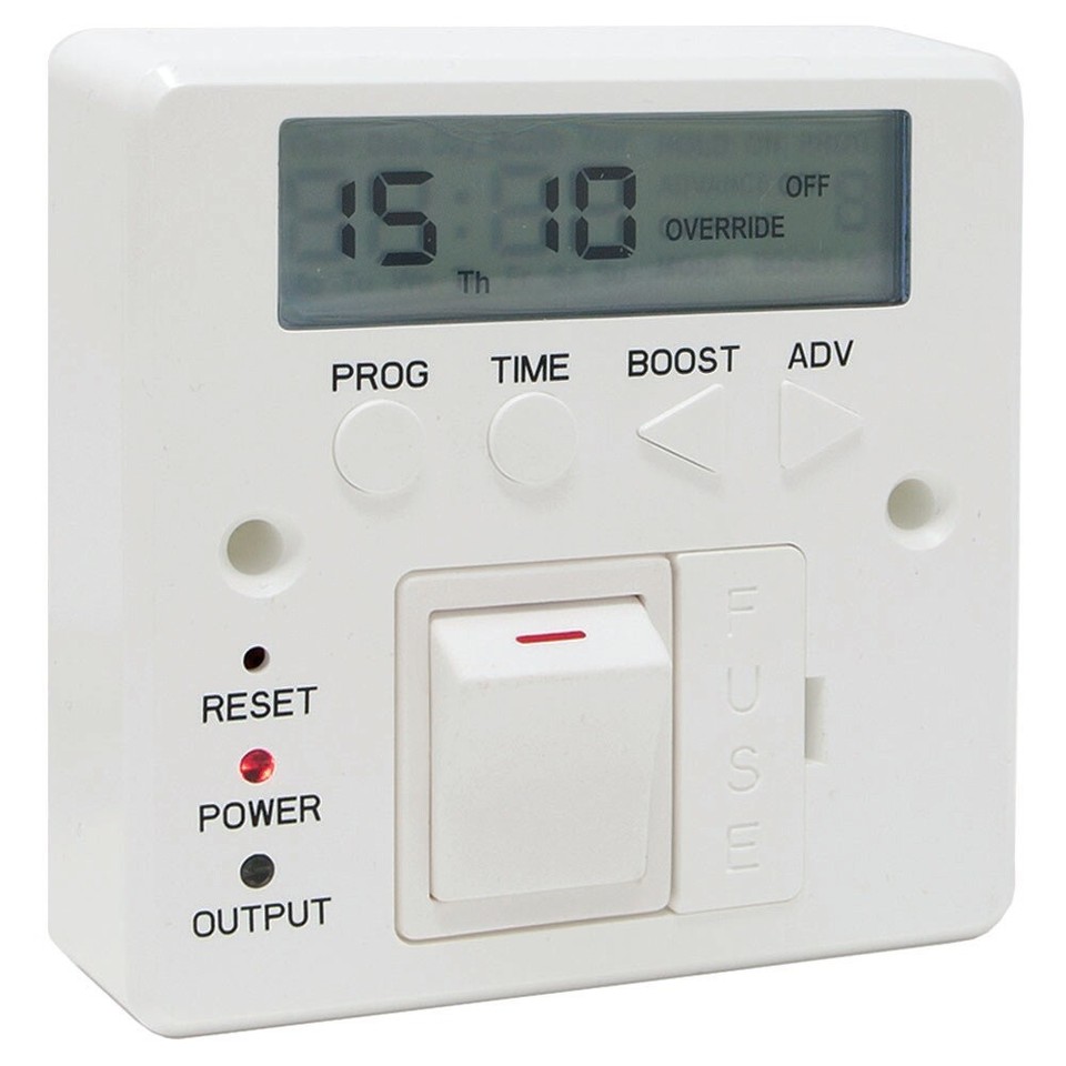 Digital Fused Spur Timer Wall Controller For Electric Heated Towel Rail ...