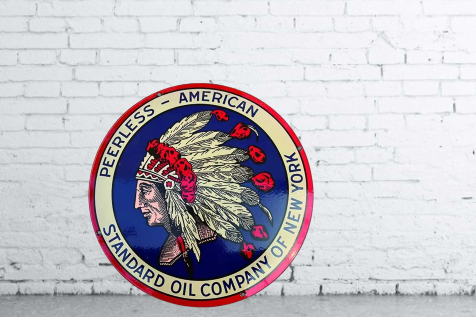 Peerless Oil Porcelain Enamel Heavy Metal Sign 30 Inches Double Side | eBay