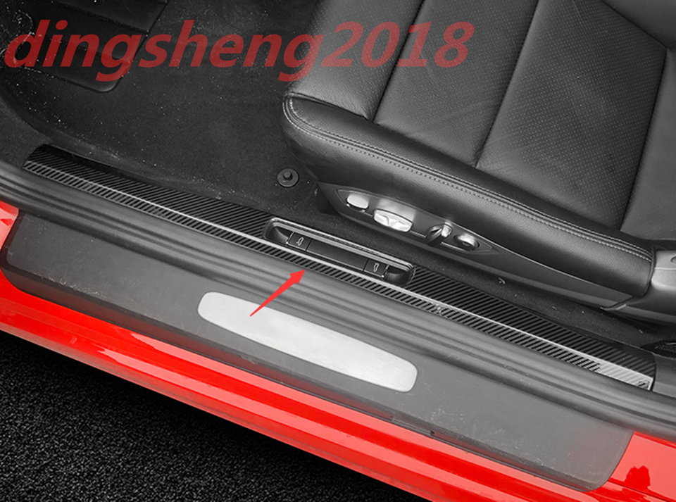 4PCS Outer Door Sill Scuff Plate Cover Trim For Porsche 718 Cayman ...