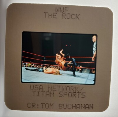 Vtg The Rock Wrestling Slide, 35mm Original Photo WWF WWE Titan, Elbow ...