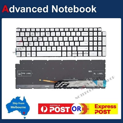 Backlit Keyboard DELL Inspiron 15 5584 5590 5591 5593 5594 5598 Silver ...