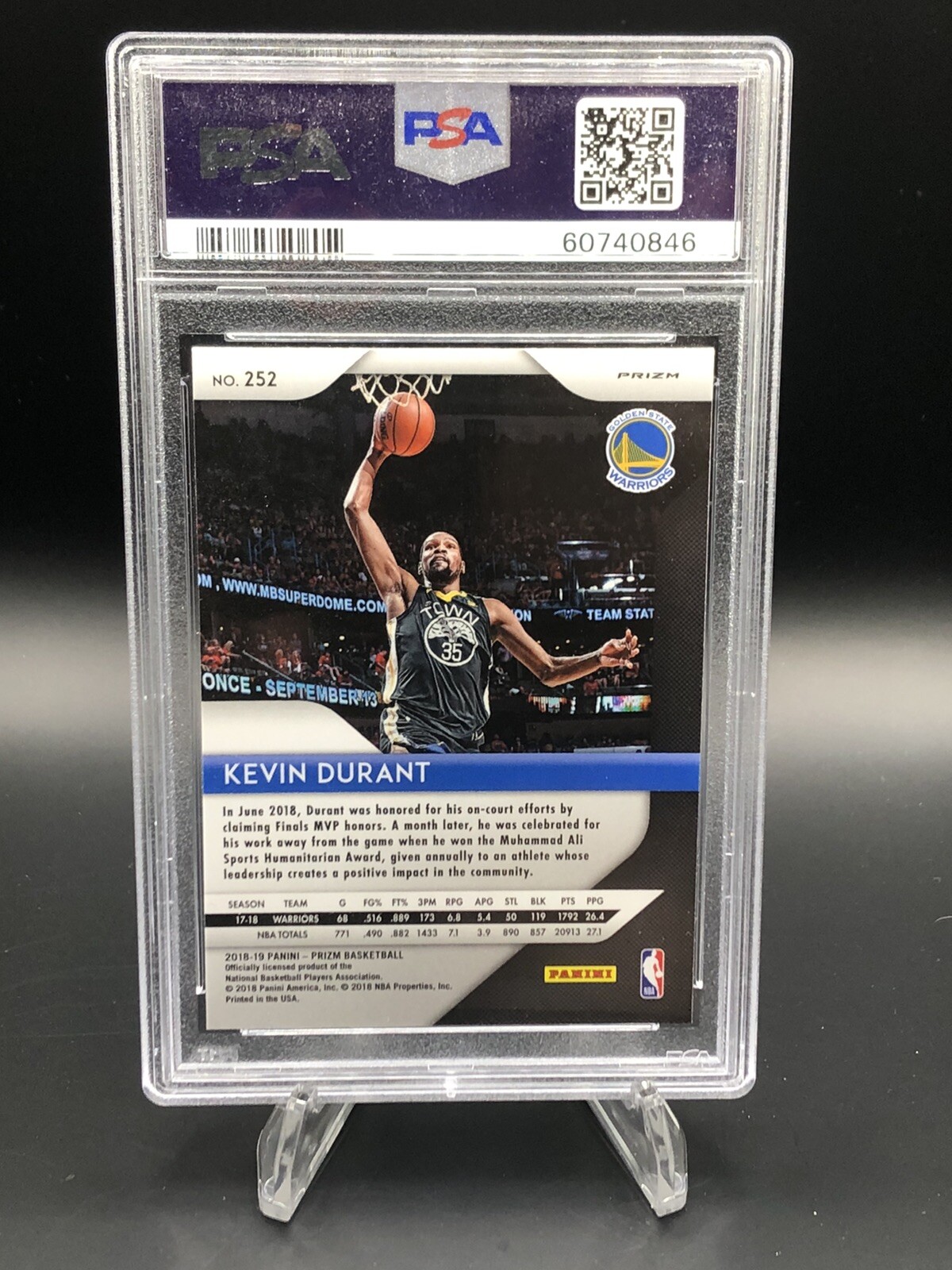 2018 Panini Prizm #252 Kevin Durant Silver Prizm PSA Mint 9 | eBay