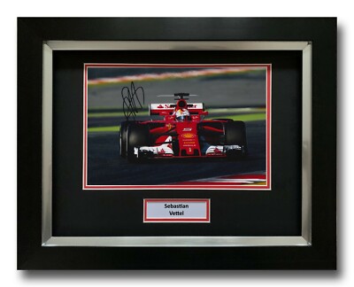 SEBASTIAN VETTEL HAND SIGNED FRAMED PHOTO DISPLAY - FORMULA 1 AUTOGRAPH ...