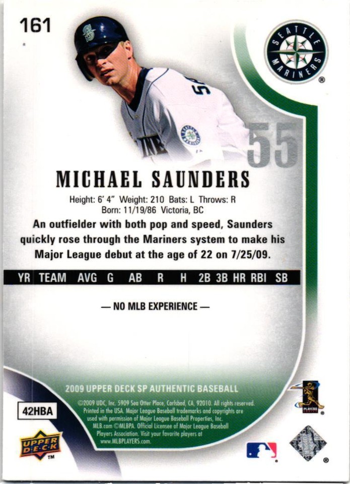 2009 SP Authentic 161 Michael Saunders Seattle Mariners | eBay
