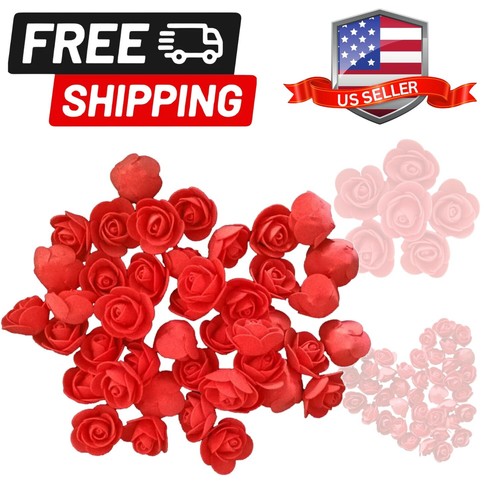100PCS Mini Red Foam Roses for DIY Wedding Bouquets & Party Decorations ...